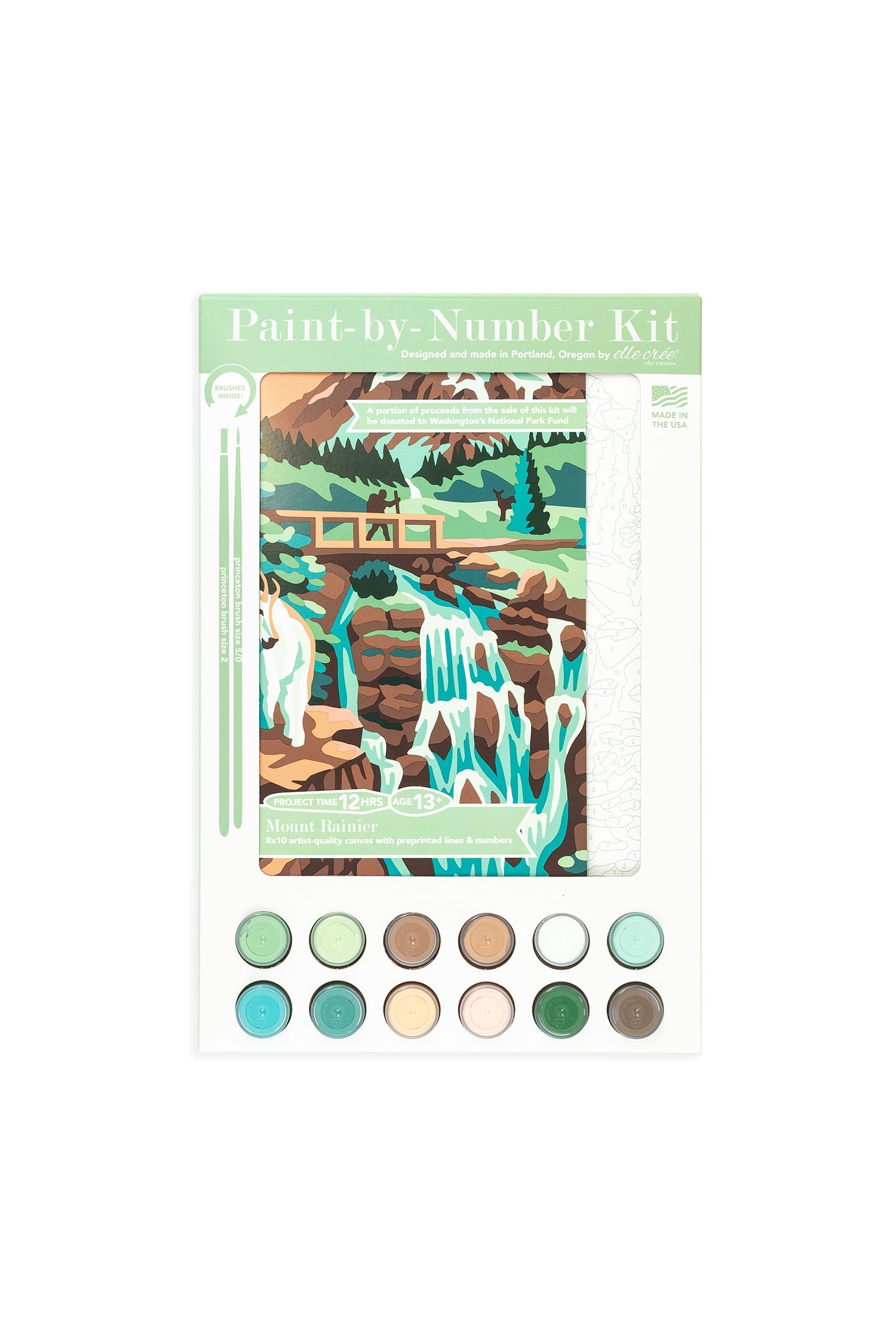 Mount Rainier National Park | 8x10 paint-by-number kit – Crinkle Dreams
