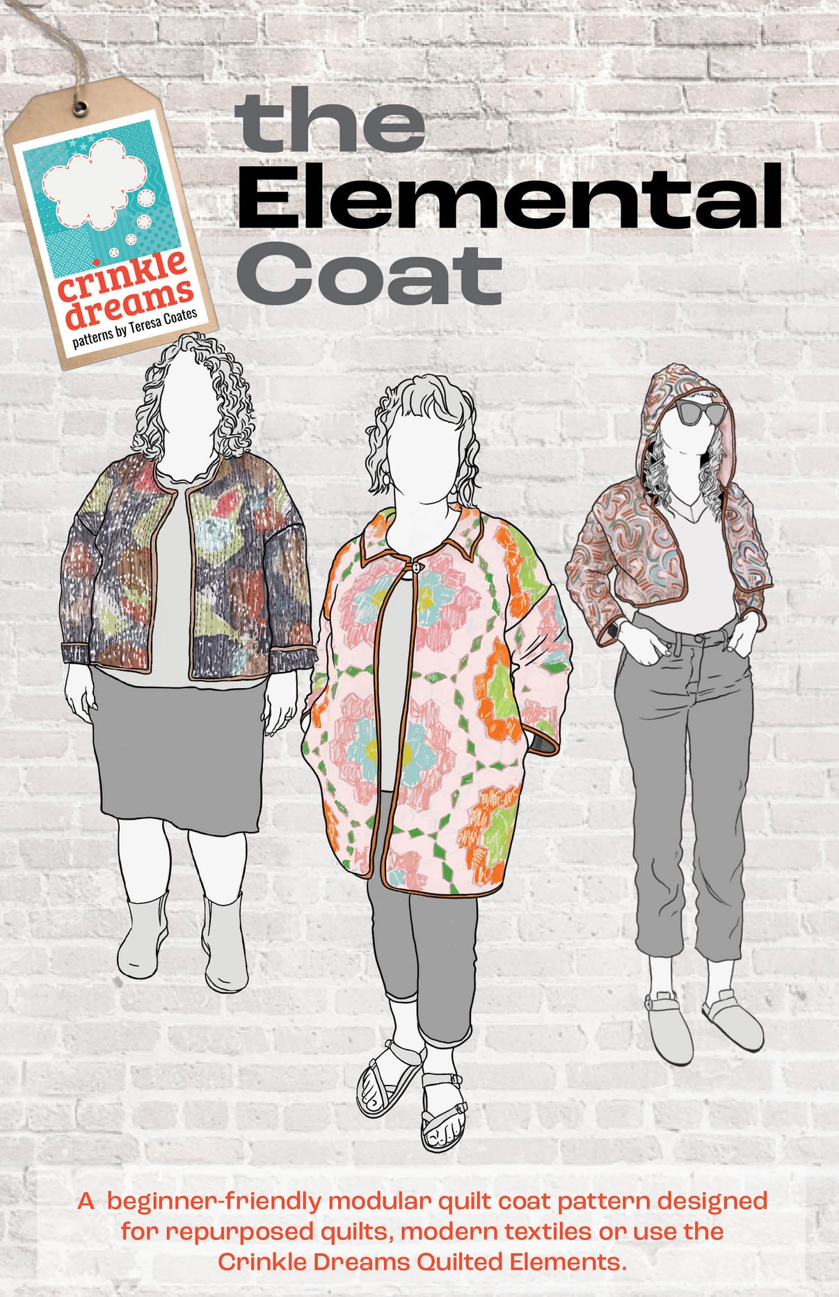 Elemental Coat quilt coat sewing pattern – Crinkle Dreams