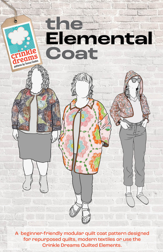 Elemental Coat quilt coat sewing pattern – Crinkle Dreams