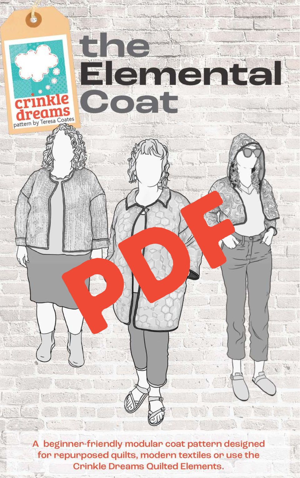 Elemental Coat quilt coat sewing pattern – Crinkle Dreams